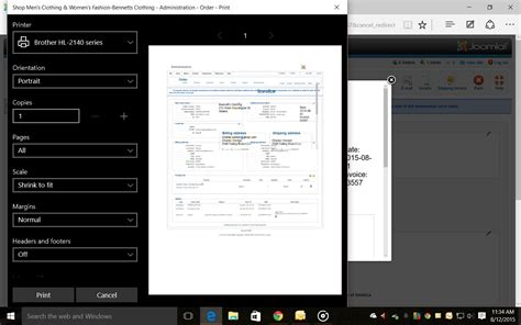 HikaShop Microsoft Edge Print Problems HikaShop