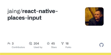 GitHub Jaing React Native Places Input
