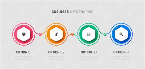 Premium Vector Vector Timeline Infographic Template With Hexagon Label Icons And 4 Options For