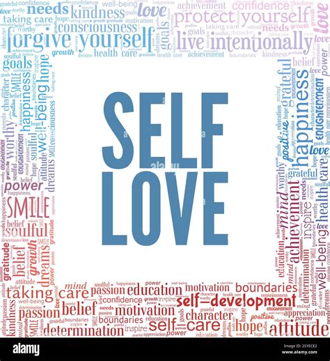 Self Love Vector Illustration Word Cloud Isolated On A White Background