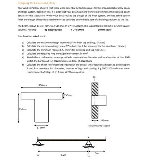 Solved Designing For Flexure And Shear Your Work In Part A Chegg