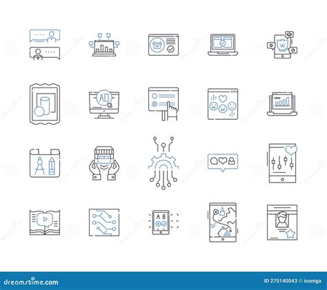 machine learning outline icons collection machine learning ai