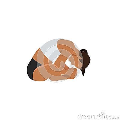 Woman Doing Bound Angle Bend Pose Beautiful Girl Practice Baddha