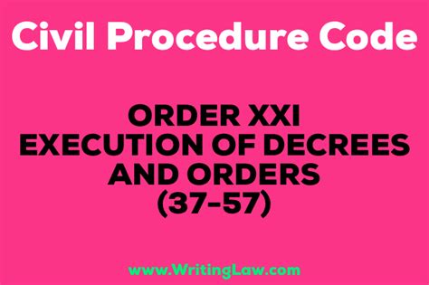 ORDER XXI Part II EXECUTION OF DECREES AND ORDERS