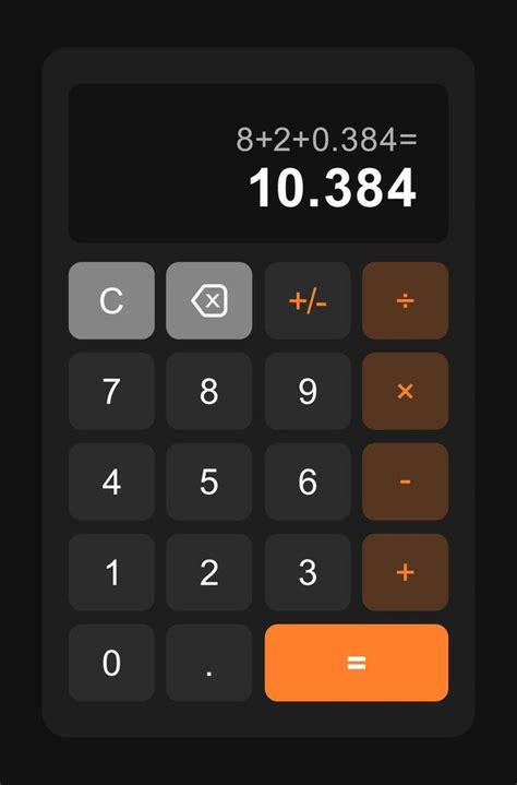 Digital Sleek Flat Dark Mode Calculator User Interface Design 67967575