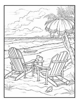 Beach Adult Coloring Pages