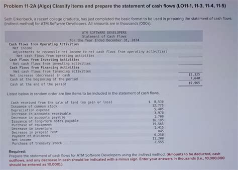 solved problem 11 2a algo classify items and prepare the