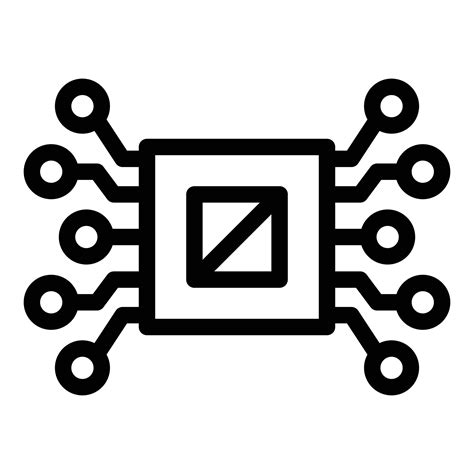 ai processor icon outline style 15666447 vector art at vecteezy