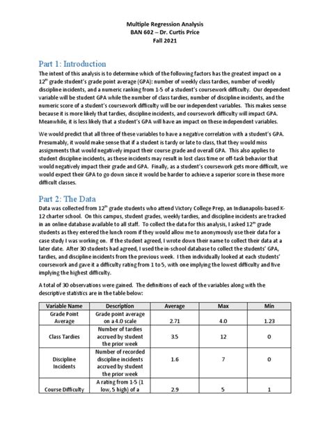 Ban 602 Project4 Pdf Linear Regression Regression Analysis