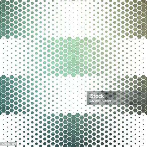 청록색에서 흰색으로 전환되는 그라데이션 육각형 도트 패턴 곧은에 대한 스톡 벡터 아트 및 기타 이미지 곧은 그라데이션 그래픽 프린트 Istock