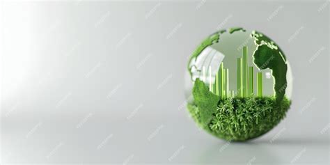 3d Bar Graph Globe Illustrating The Rise Of Green Energy In Sustainable