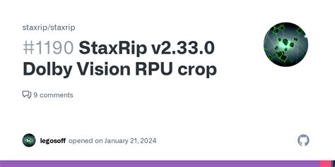 Staxrip V2330 Dolby Vision Rpu Crop · Issue 1190 · Staxripstaxrip