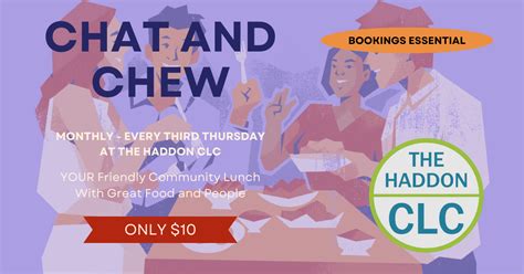 March Chat And Chew Thursday 20 3 The Haddon Clc