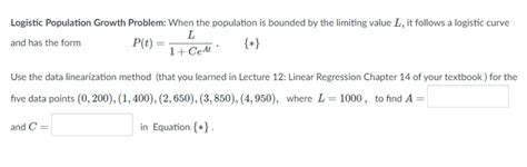 Solved Logistic Population Growth Problem When The