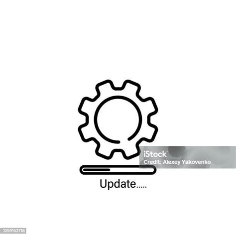시스템 라인 아이콘을 업데이트합니다 새로운 운영 체제 동기화 모바일 및 데스크톱 응용 프로그램 개발 격리된 흰색 배경의