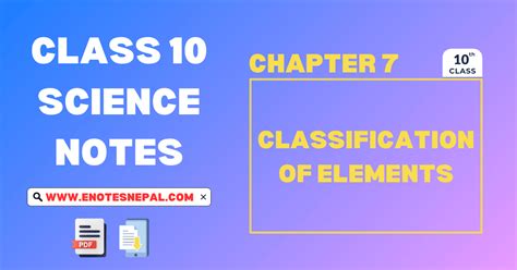 Classification Of Elements Enotes Nepal