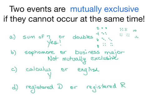 solved determine whether these events are mutually exclusive roll a