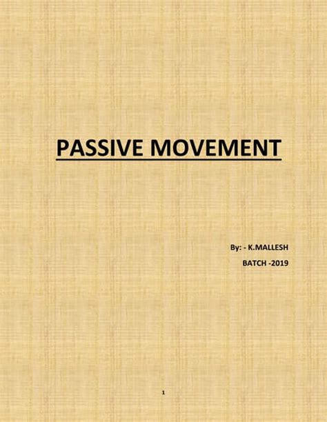 Active And Passive Movement Pdf
