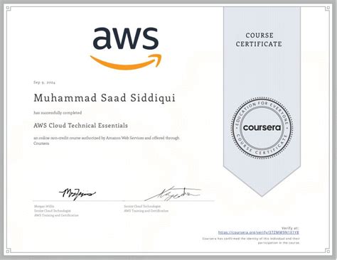 Muhammad Saad Siddiqui On Linkedin Aws Cloudcomputing Cloudskills