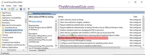 Enable Or Disable Enhanced Pins For Bitlocker Startup In Windows 11 10