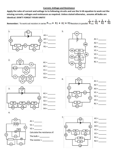 7 Series And Parallel Circuits Calculations Pdf Series And Parallel Circuits Electronic
