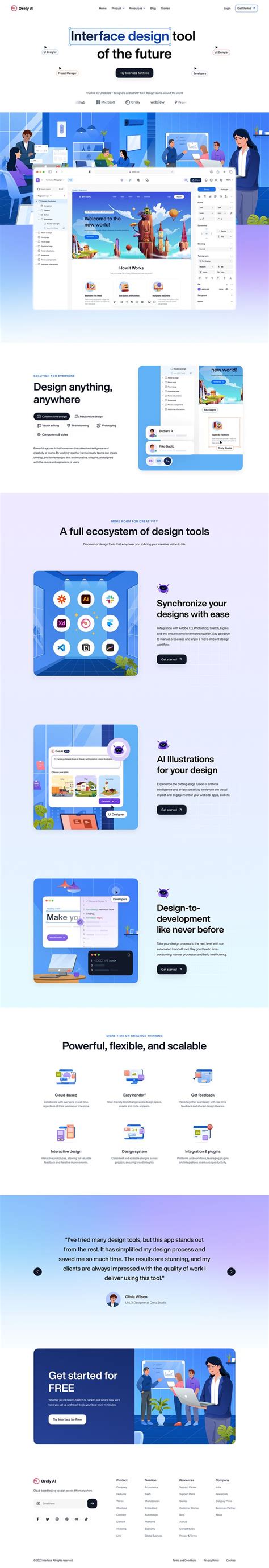 Interface Design Tools Landing Page Designed By Riko Sapto Dimo For Orely Connect With Them On Interface Design Tools Landing Page Designed By Riko Sapto Dimo For Orely Connect With Them On