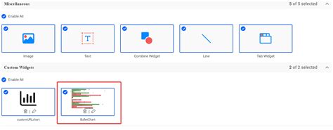 how to add a bullet chart custom widget in bold bi server