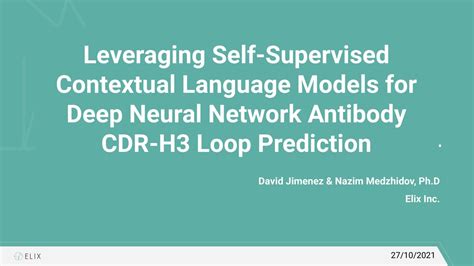 Leveraging Self Supervised Contextual Language Models For Deep Neural Network Antibody Cdr H3