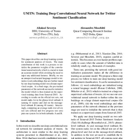 Unitn Training Deep Convolutional Neural Network For Twitter Sentiment Classification Acl