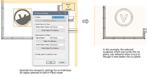 displaying individual 3d objects in section viewports