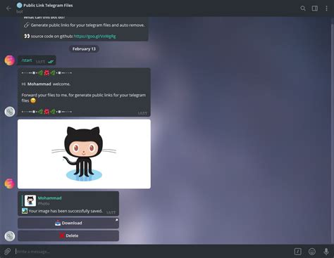 github mohammad425 public link telegram files generate public links