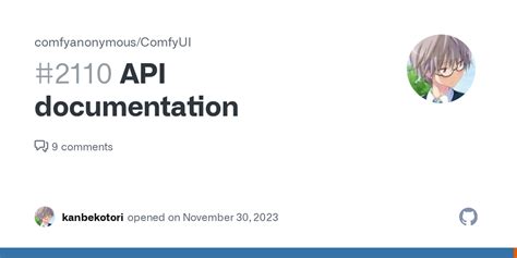Api Documentation · Issue 2110 · Comfyanonymouscomfyui · Github