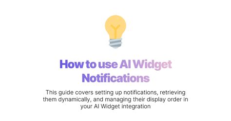 How To Use Ai Widget Notifications