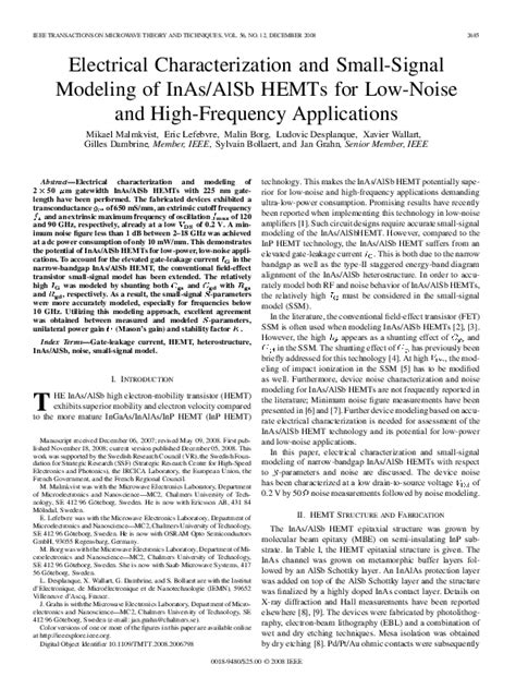 pdf electrical characterization and small signal modeling of inas