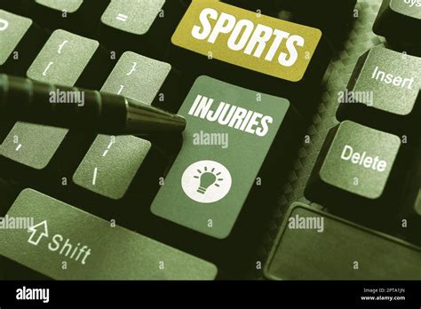sign displaying sports injuries business concept program that helps