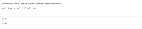 solved for the following relation on r r determine whether