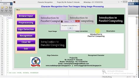 Character Recognition From Images Using Image Processing Matlab Project Code Youtube