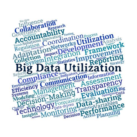 Big Data Utilization Word Cloud Stock Illustration Illustration Of