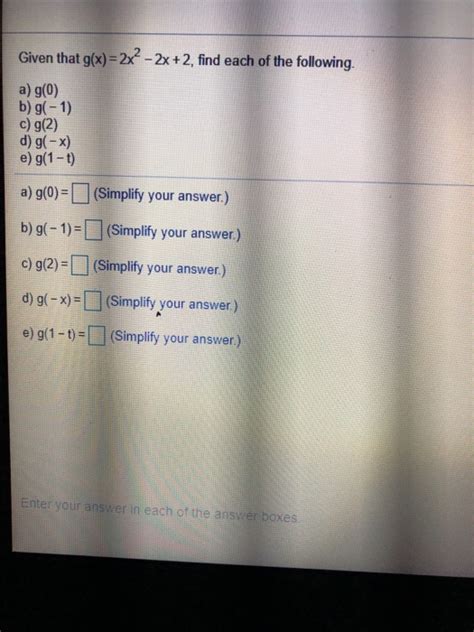 solved given that g x 2x² 2x 2 find each of the