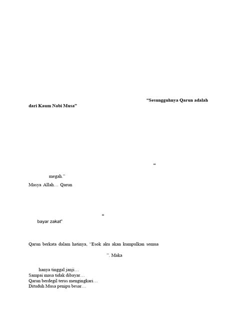 Kisah Qarun Pdf Sejarah Agama And Spiritualitas