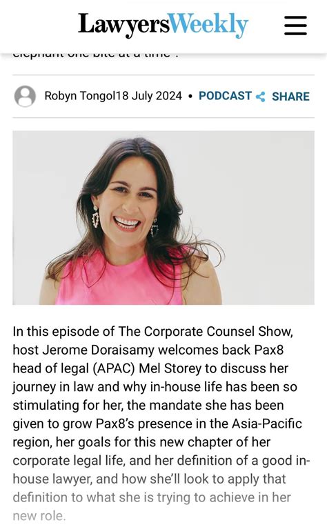 Interview With Mel Storey On Greenfields Legal Roles Jaclyn Masters Posted On The Topic Linkedin