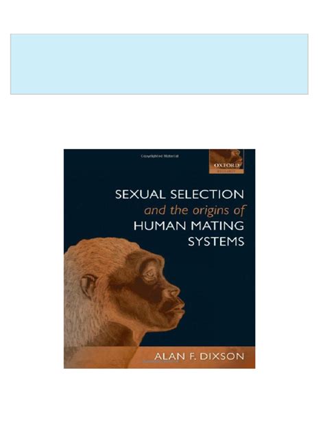 Sexual Selection And The Origins Of Human Mating Systems 1st Edition