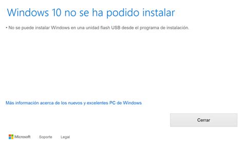 Solución No se puede instalar windows en una unidad flash USB desde el programa de instalación