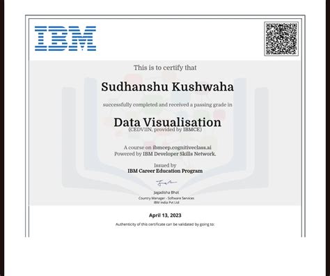 Sudhanshu Kushwaha On Linkedin Completed Data Visualisation Program With Ibm