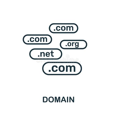 Domain Icon Thin Outline Style Design From Web Hosting Icons Collection Stock Illustration