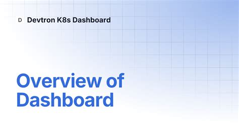 Overview Of Dashboard Devtron K8s Dashboard