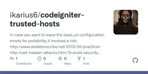 Github Ikarius6codeigniter Trusted Hosts In Case You Want To Leave The Baseurl