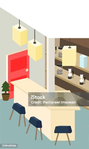 커피숍 카운터 바 현대 플랫 디자인 커피 숍 인테리어 벡터 일러스트 0명에 대한 스톡 벡터 아트 및 기타 이미지 0명 가정