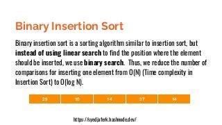 Binary Insertion Sort Pptx