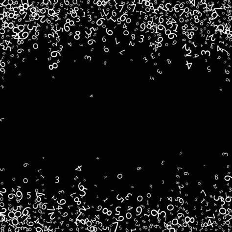 Falling Numbers Big Data Concept Binary White Chaotic Flying Digits